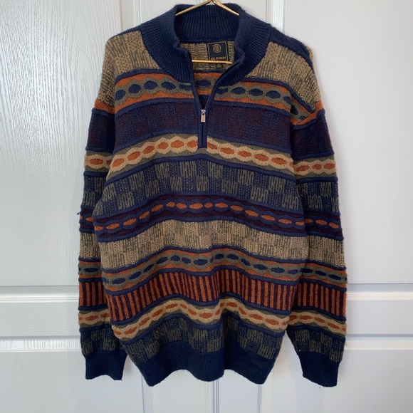 F/X FUSION | Sweaters | Vintage Fx Fusion Half Zip Grandpa Sweater Xl ...